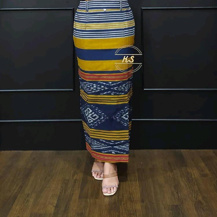 Rok tenun panjang span motif kalimantan pinggang karet terlaris - Shop ...