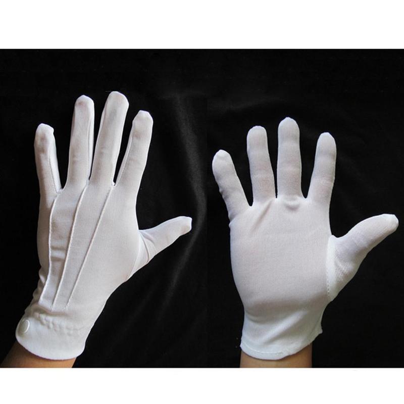 2 Pcs Adult White Formal Gloves Men Tuxedo Guard Parade Housework ...
