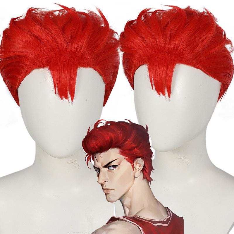 Sakuragi Hanamichi Cosplay Wig Anime SLAM DUNK Short Red Hea - TikTok ...