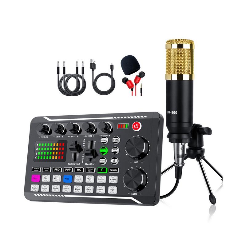 Mic Set mikrofon pemeluwap F998 BM800, kit kad bunyi mudah alih ...