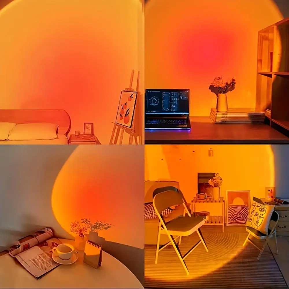 16 Color Remote Control Sunset LED Spotlight, 1 Piece Mini Creative ...