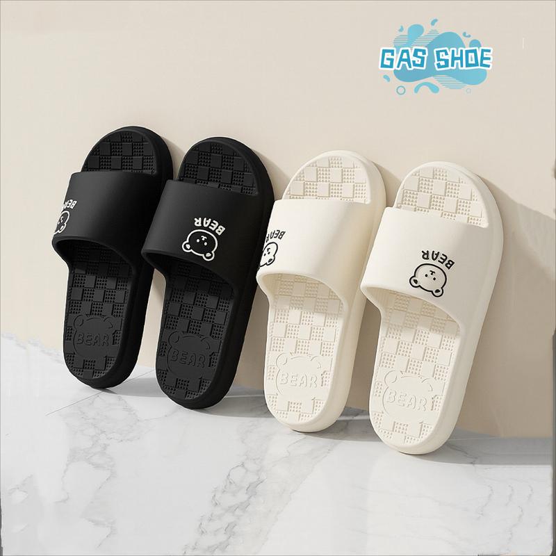 Gas shoe พร้อมส่ง. (LT-202-1) รองเท้าแตะลำลอง แบบสวม ลายหมีน่ารัก ...