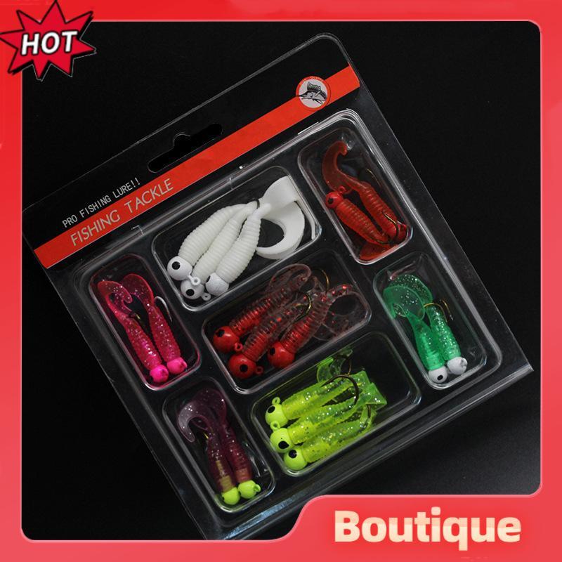 Soft Lure And Jigs Head Hook Set 17 Pcs4.5-9g Roll tail soft - TikTok ...