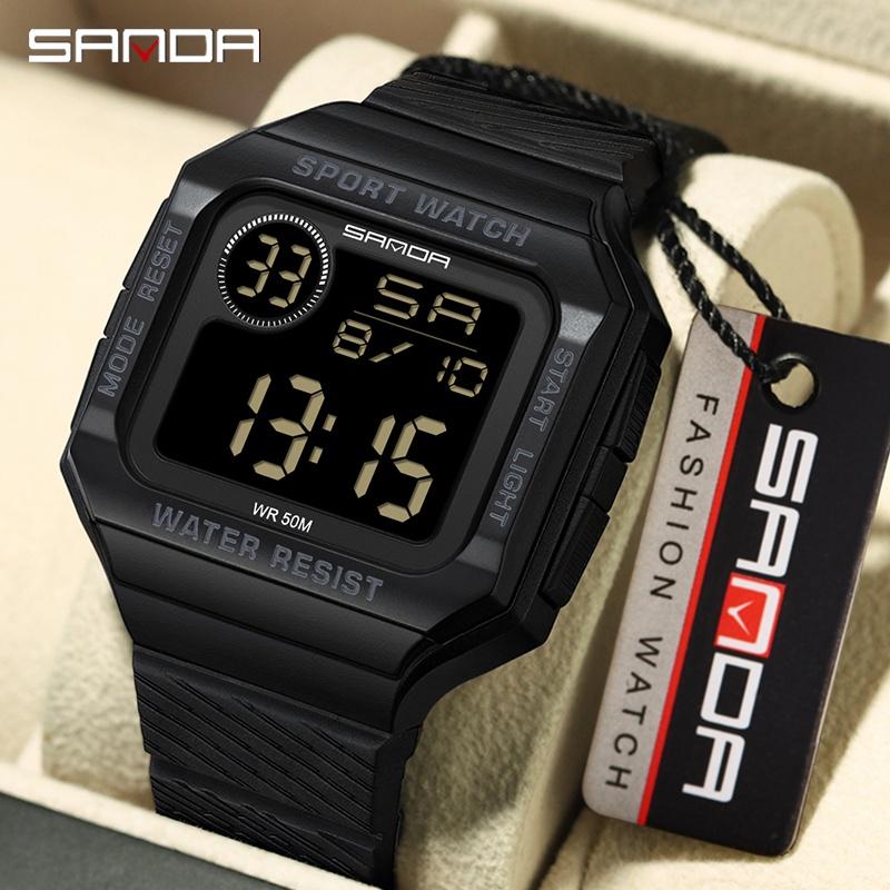 Jam randik Skrin Persegi Besar, SANDA, Fesyen, Mewah, Jam Tangan ...
