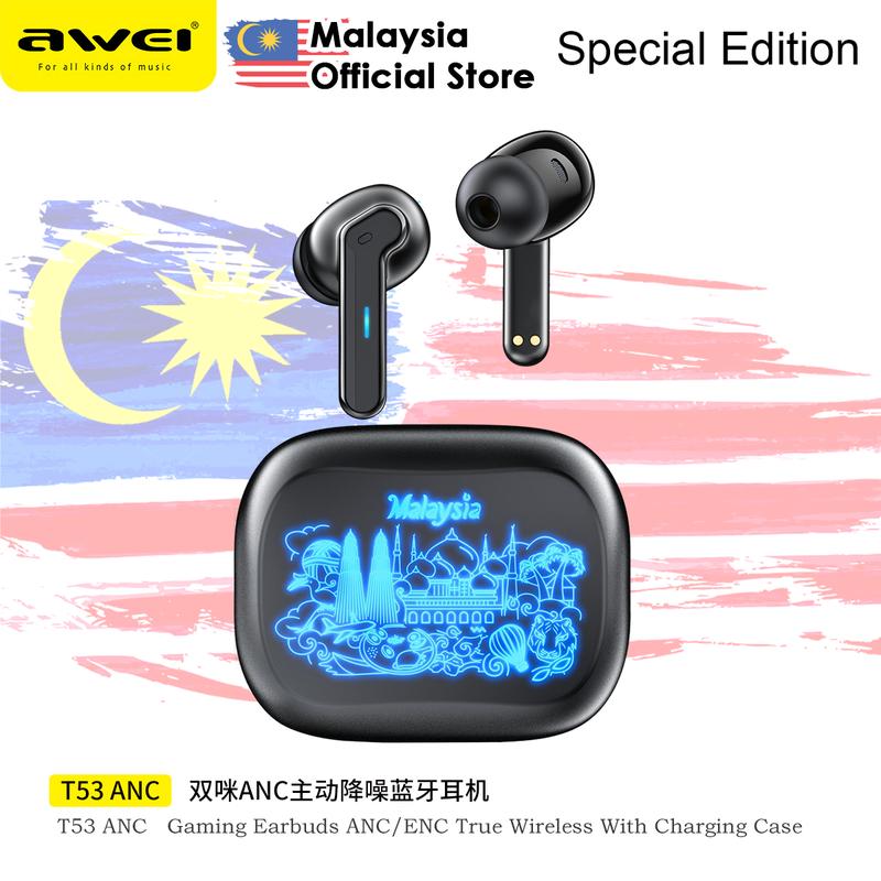 Awei T53 ANC TWS Fon Telinga Permainan Gaming Earbuds Tanpa Wayar ...