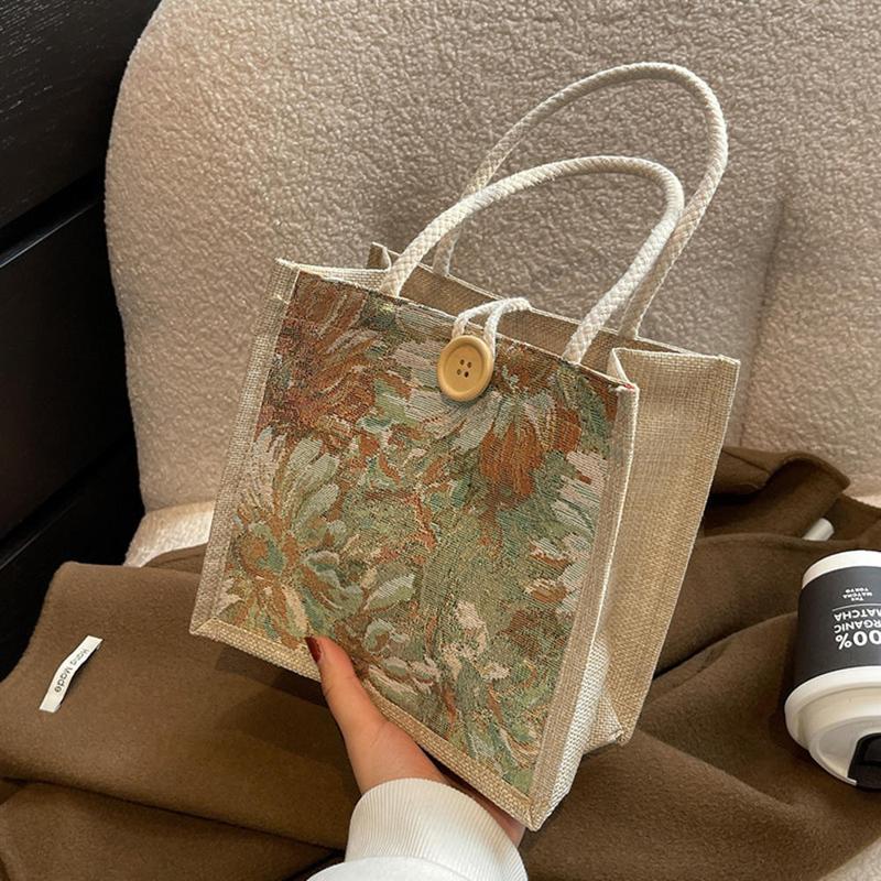 Tote Wanita, Tenunan, Bahan Linen, Rekaan Selempang, Beg Makan - TikTok ...