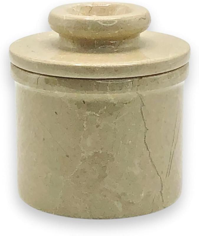 Verona Marble Butter Keeper - 4" French Butter Crock with Lid - Freezer ...
