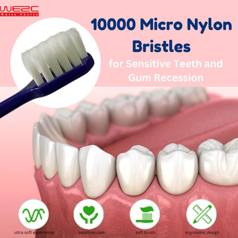 WE2C Premium Ten Thousand Bristles Toothbrush Soft Bristles Eco ...