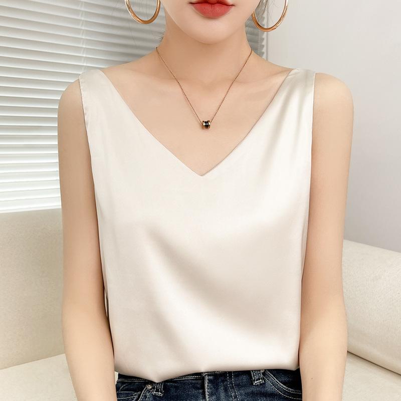 Suspender Satin Inner V-neck plus Size Sling Loose Vest Outer Wear All ...