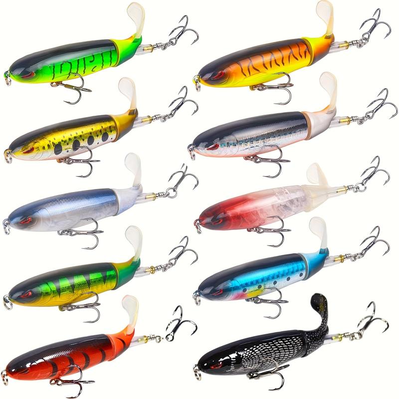 10pcs Whopper Fishing Lure for Bass Popper Top Water Fishing - TikTok Shop
