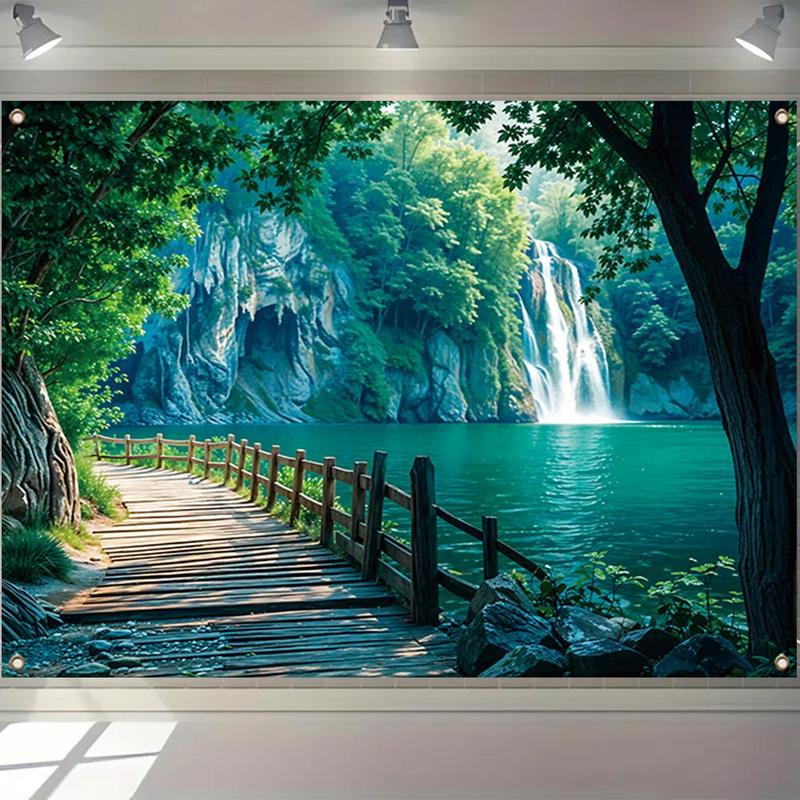 Forest & Lake Pattern Backdrop, 1 Count Summer Landscape Pattern ...