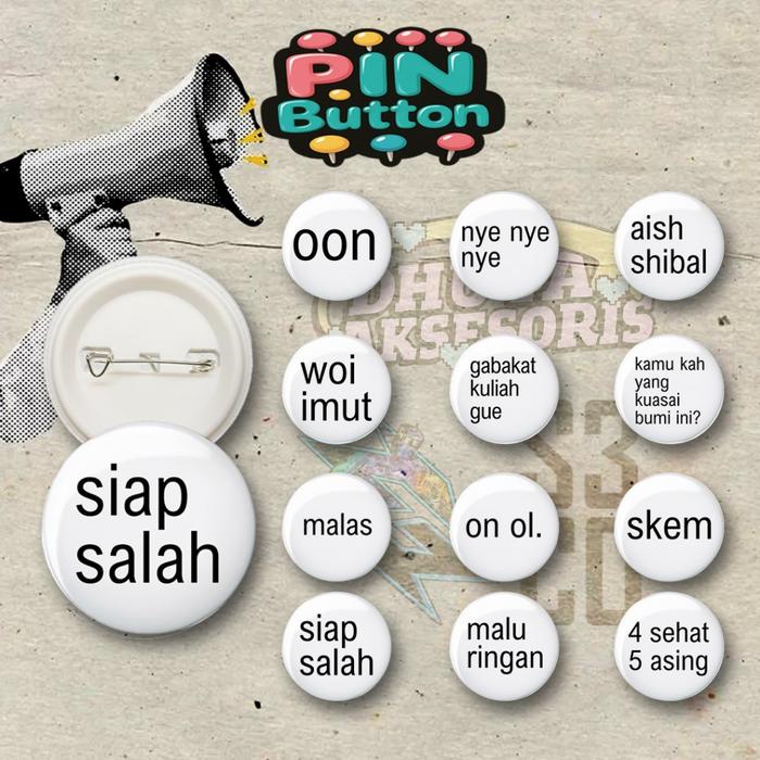 Promo S3 CO. 32mm & 44mm PIN BUTTON KATA KATA LUCU PART 2 | PIN TEXS ...