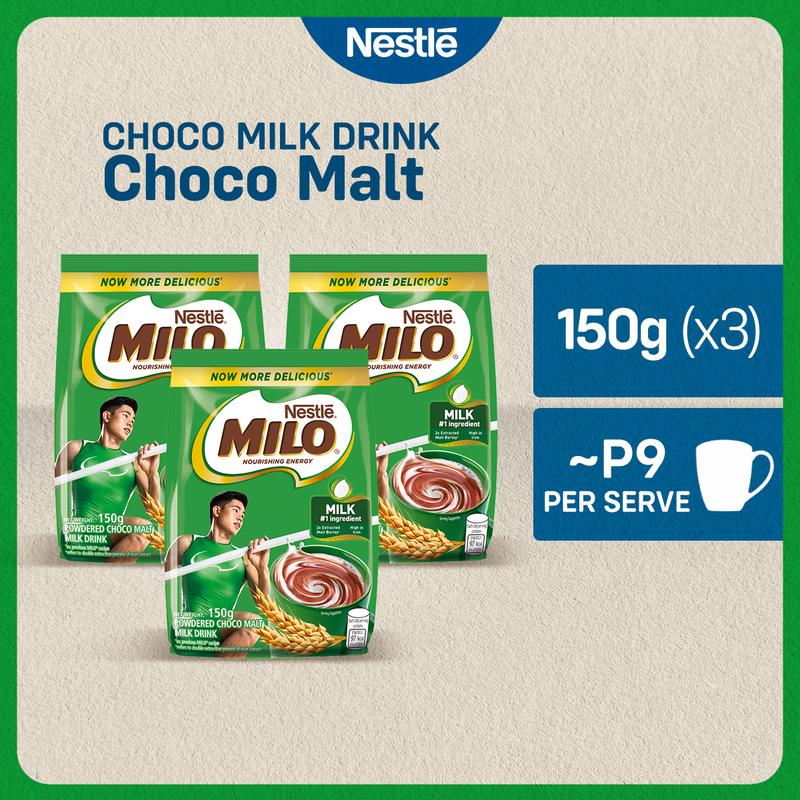 MILO Powdered Choco Malt Milk Drink 150g - Pack of 3 - TikTok Shop ...