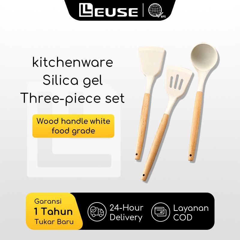 Eco-Friendly Wooden Handle Silicone Kitchen Utensil Set - 3-Piece ...