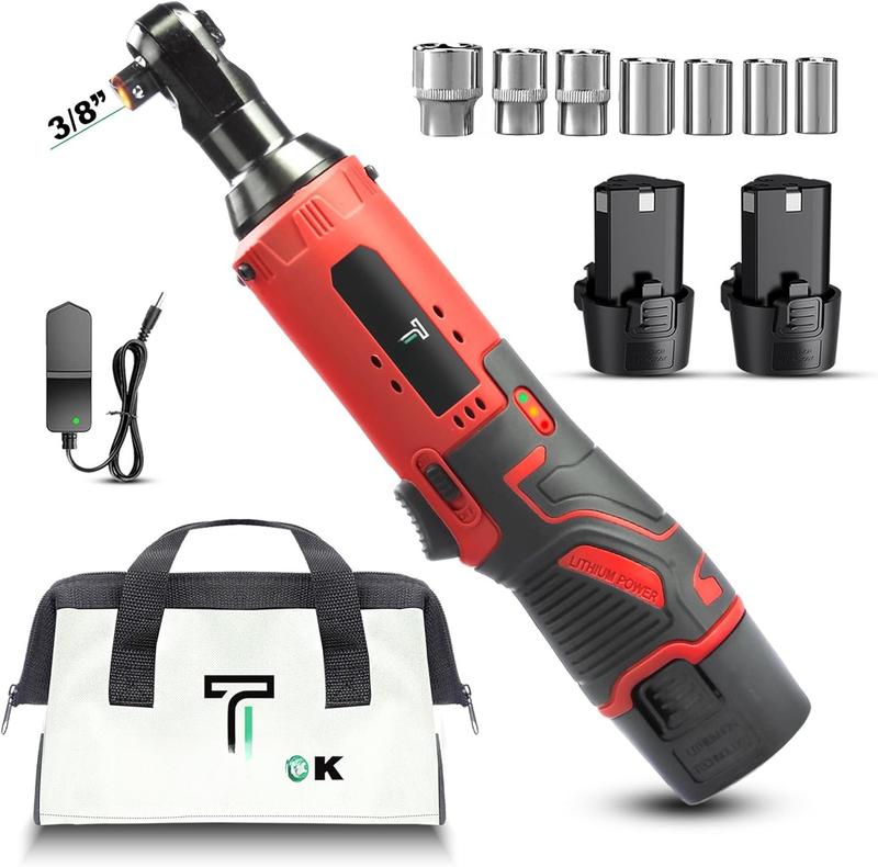Cordless Electric Ratchet Wrench Set, 40FT-LBS (45N.m) 3/8" Electric ...
