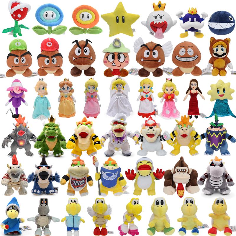 45 Styles Mario Bros Plush Princess Peach Fire Flower Wonder Bowser ...