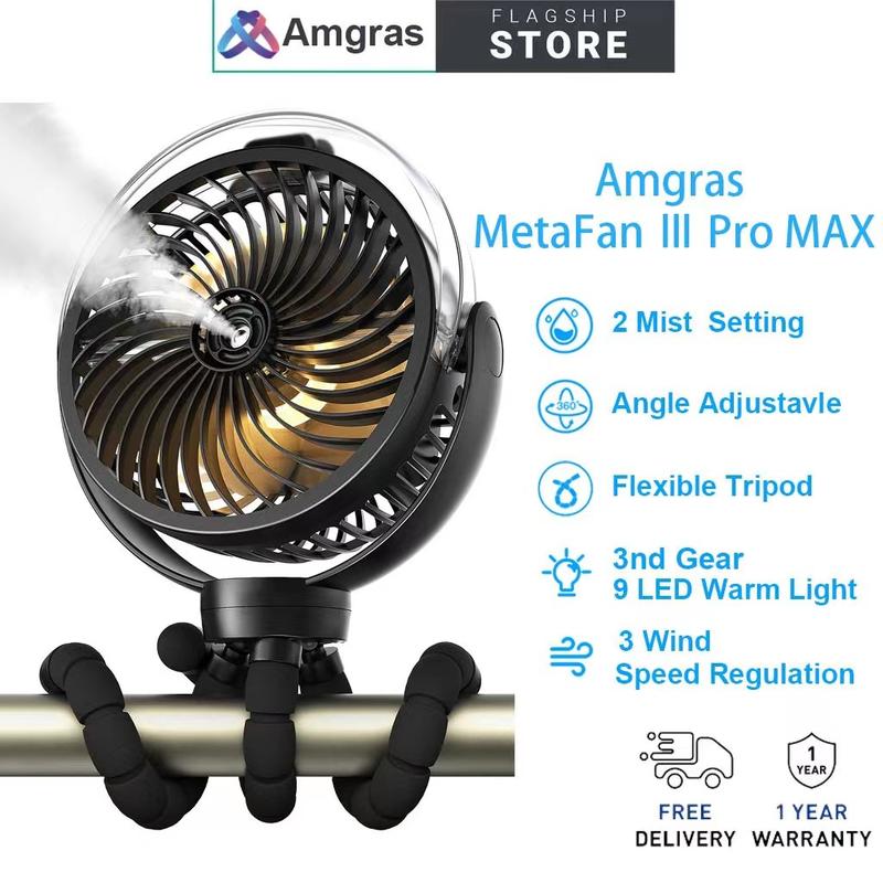 Amgras 6000mAh Portable Stroller Fan USB Rechargeable batter - TikTok ...