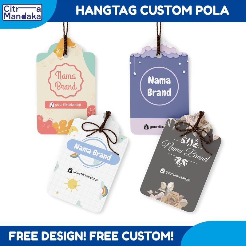 Cetak Hang Tag Label Brand Produk Baju Custom Pola Hampers Bouquet ...