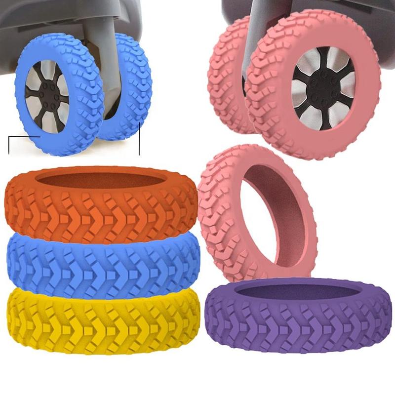 4/8Pcs Universal Rubber Cover Pelindung Roda Koper 360 Silikon Wheel ...