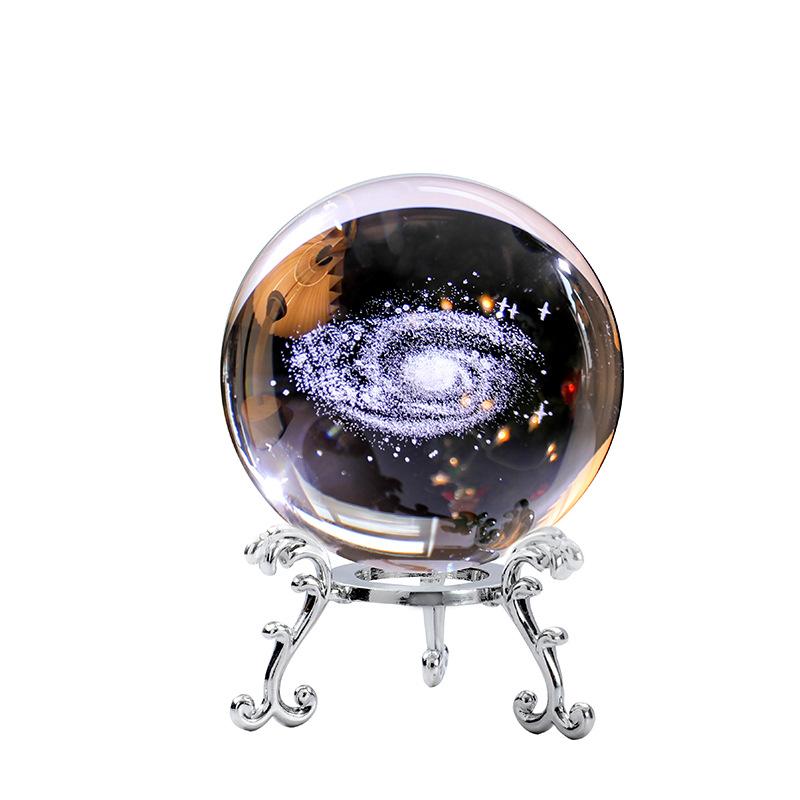 3D Carved Ferris Wheel Crystal Ball Creative Metal Base Support Galaxy ...