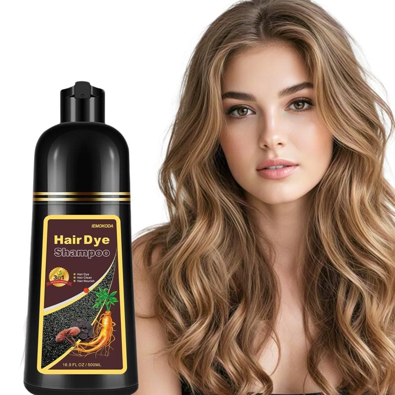Light Brown Instant Hair Dye Shampoo, 3-in-1 Herbal Unisex Natural ...