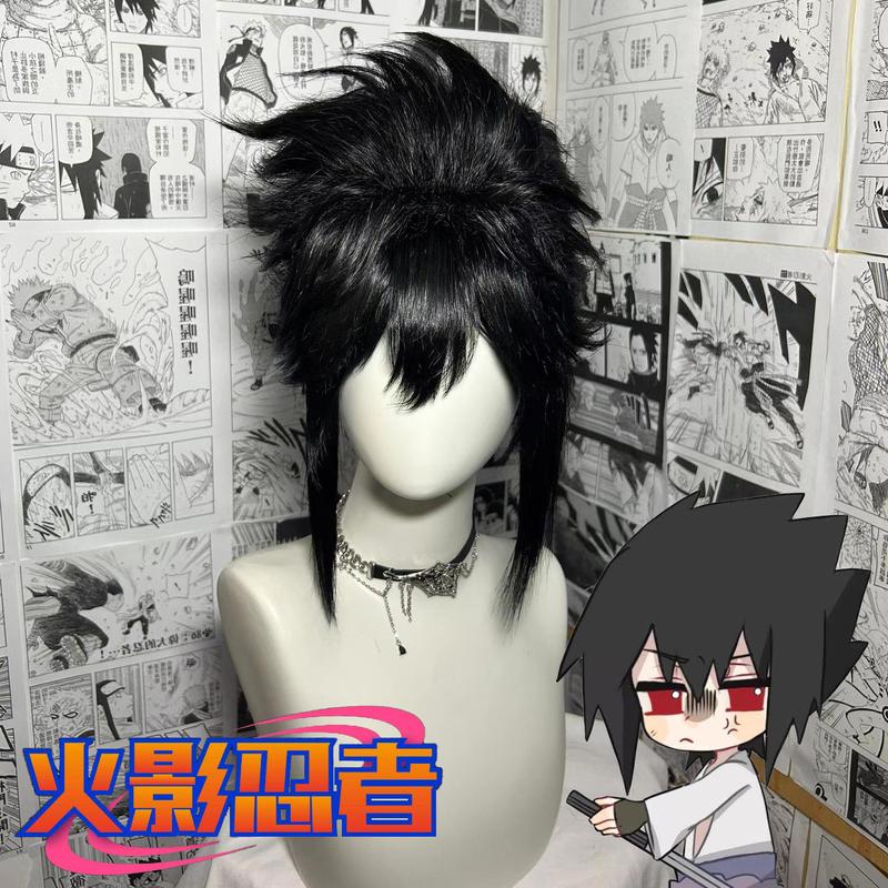 Rambut Palsu Cosplay, Ekspo Naruto, Gaya Rambut Mikro Uchiha Sasuke ...