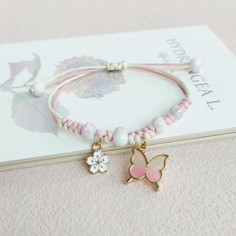 Gelang bunga ringkas untuk wanita, gelang tenunan, hadiah pelajar ...