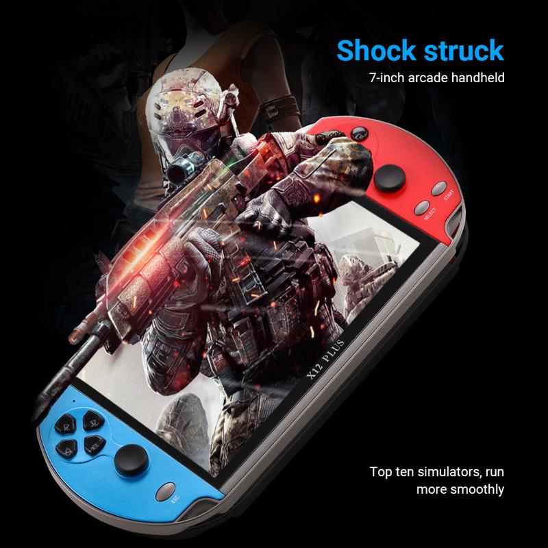 X12 plus 7-Inch HD Large Screen Double Rocker Handheld Game Machine ...