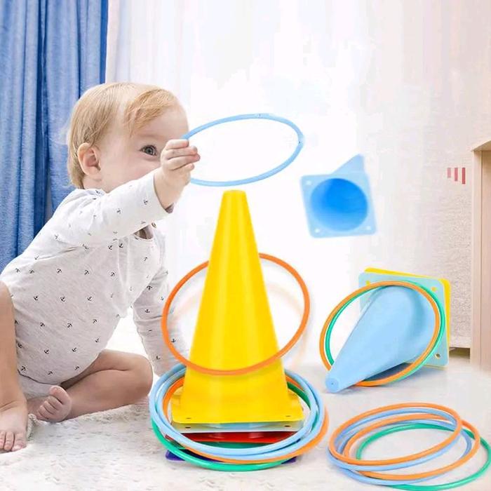 Jual Mainan Olahraga Pendidikan Anak Lempar Gelang Cincin Kerucut Cone ...