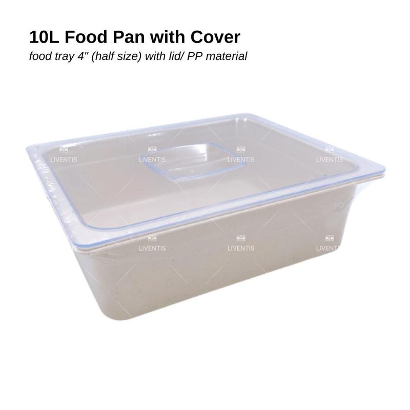 10L Food Pan (Half Size) with Cover Food Tray 4" with Lid Bekas ...