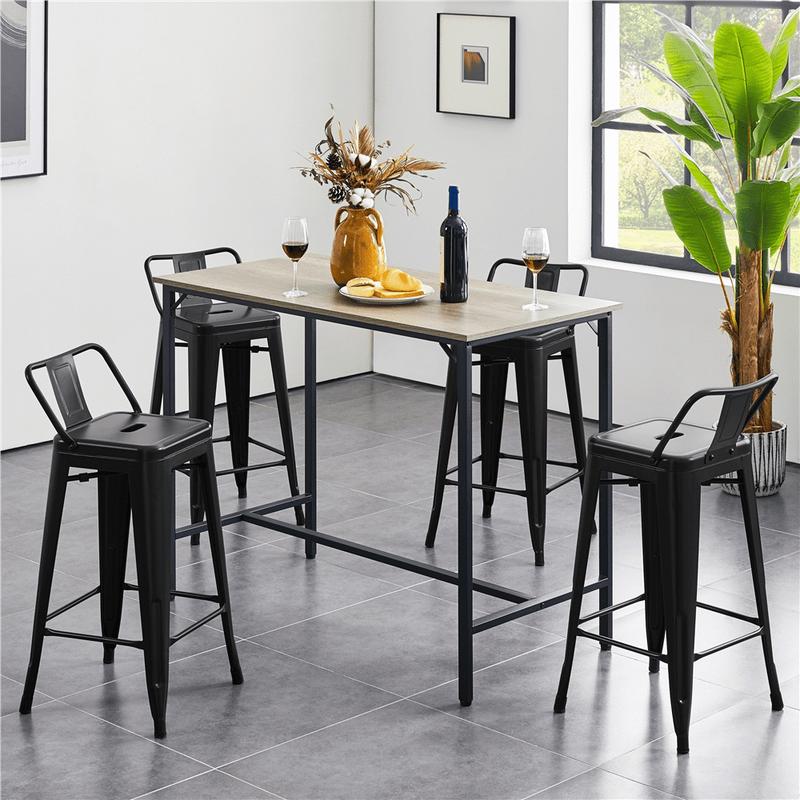 Metal Tin Stool Square Stool High Feet Dining Table Stool High - TikTok ...