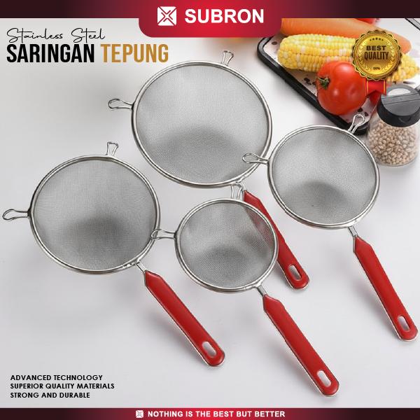 Promo SUBRON Saringan Tepung Satainless Jaring Halus 12.5cm 14cm 16cm ...