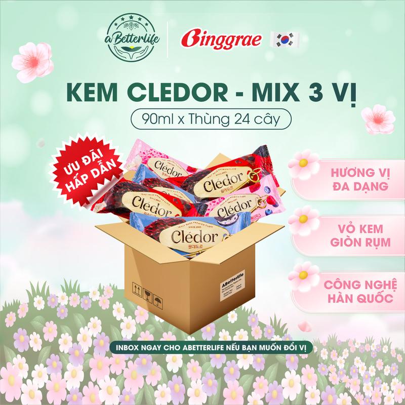 Thùng 24 cây kem Hàn Quốc Binggrae Cledor 90ml mix 3 vị 8 trái - TikTok ...
