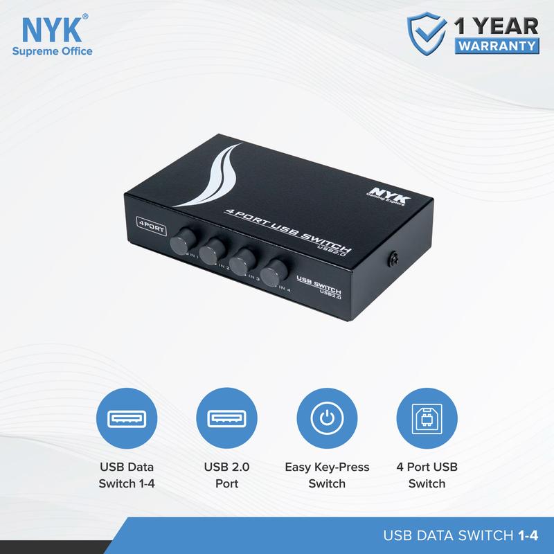 USB HUB 2.0 NYK Data Switch Printer Manual Port Computer - Shop | Tokopedia