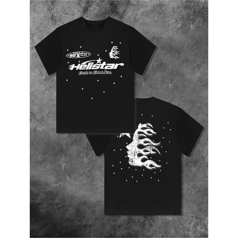 Hellstar Men's Y2G Street Style T-Shirt - Double-Sided Christmas ...