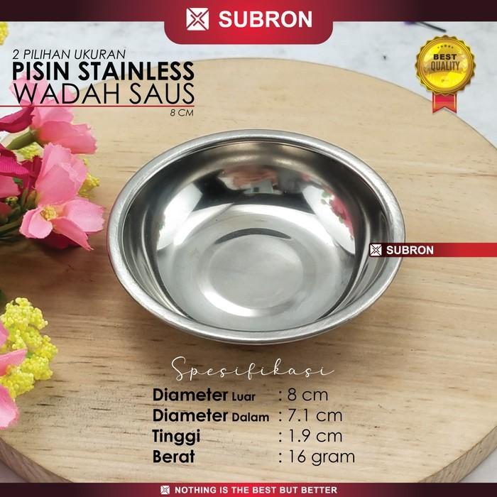 SUBRON Pisin Piring KECIL Wadah Saos Sambal Bumbu Kecap Stainless ...