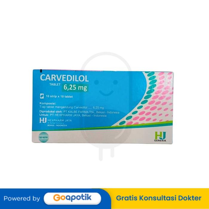 Jual CARVEDILOL HEXPHARM 6.25 MG BOX 100 TABLET - Kota Surabaya ...