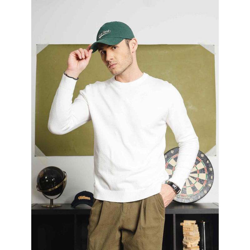 Zeve Vittorio Long Sleeve Crew Neck - White | Baju Lengan Panjang ...