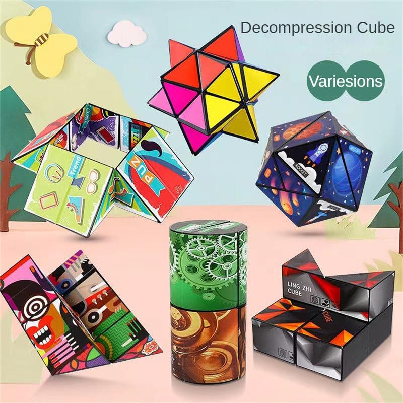 Magic Cube Educational Toy For Kids 3D Geometric Changeable Magnetic ...