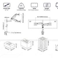Promo NB H 180 /E180 Bracket Dual Monitor NB H180 17" - 27 Gas STRUT ...