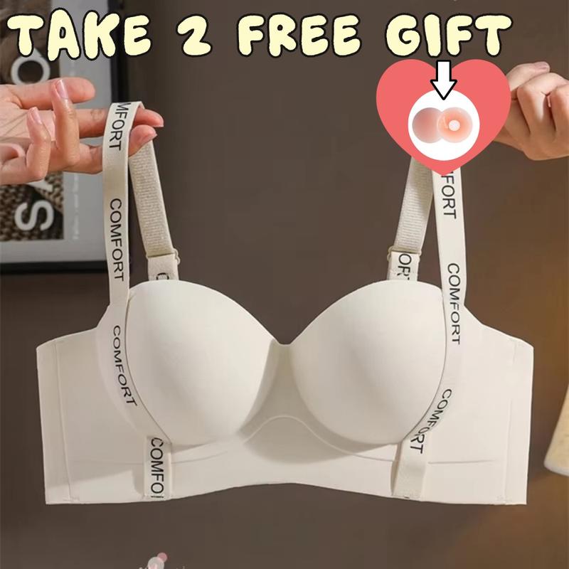 【Buy 2 Free Gift】PH STOCK Letter Wireless Deep V Women Bra Shockproof - TikTok Shop Philippines