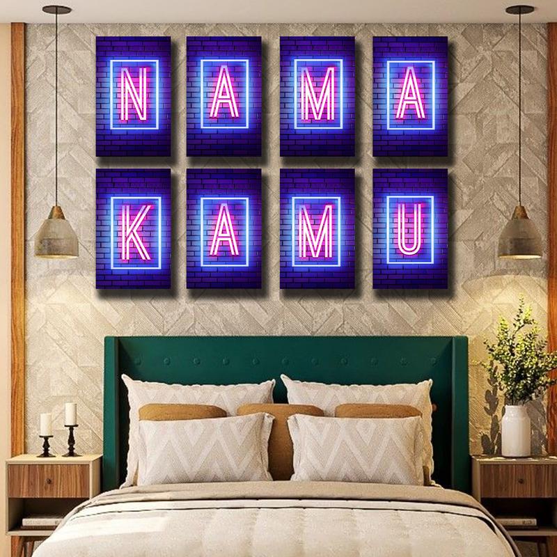 Hiasan Dinding Kustom Nama Alfabet Huruf Neon Font Pajangan Kayu - Shop ...