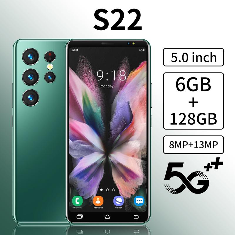 Telefon Pintar, S22 Baharu, Skrin 5.0-Inci, Telefon Android Mobile ...