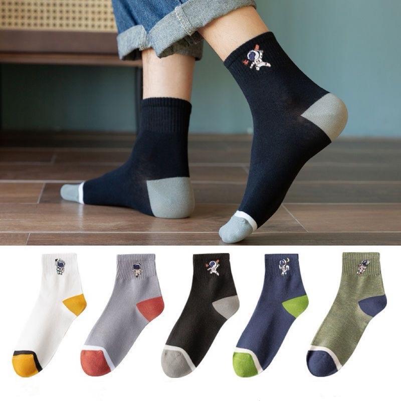 (5 pairs /Set) With Pouch Men’s astronaut Style Mid Cut Socks - TikTok ...
