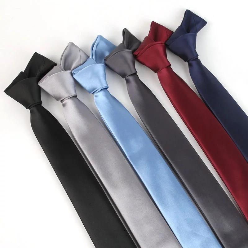 6cm Fashion Solid Color Casual Tie Wedding Fine Pattern Necktie ...