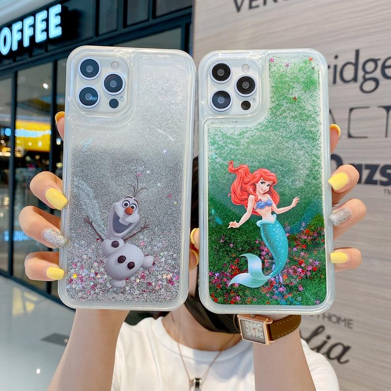 Mermaid Princess Ariel Cute Cartoon Quicksand Shockproof Cases - TikTok ...
