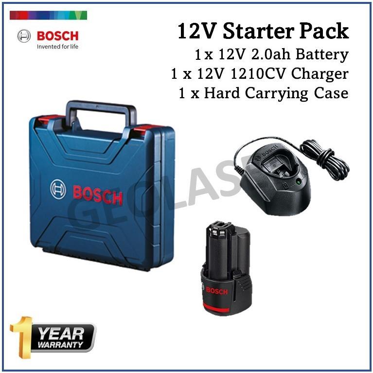 Bosch 12V Battery & Charger Set with Tool Carrying Case for 12V ...