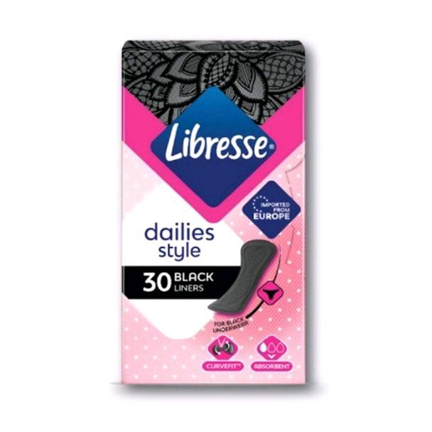 Libresse Black Liners Pantyliners 15.5cm (30s) Disposable Liners ...