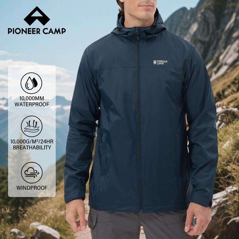 Pioneer Camp Men's Rain Jacket Waterproof with Hood Lightweight ...