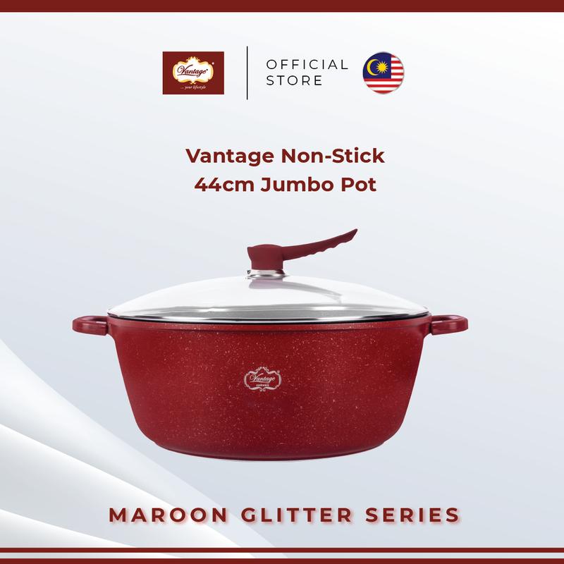 Vantage Non-stick 44cm Jumbo Pot (44cm/22L/12cm)(Maroon Glitter ...